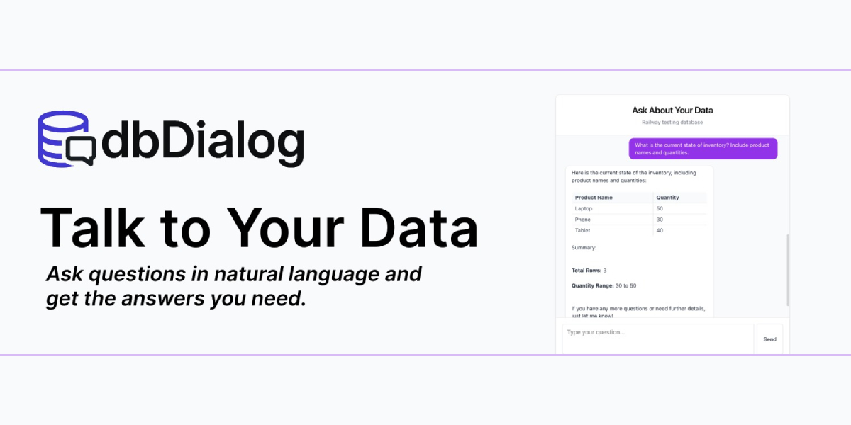 Dbdialog Talk To Your Data